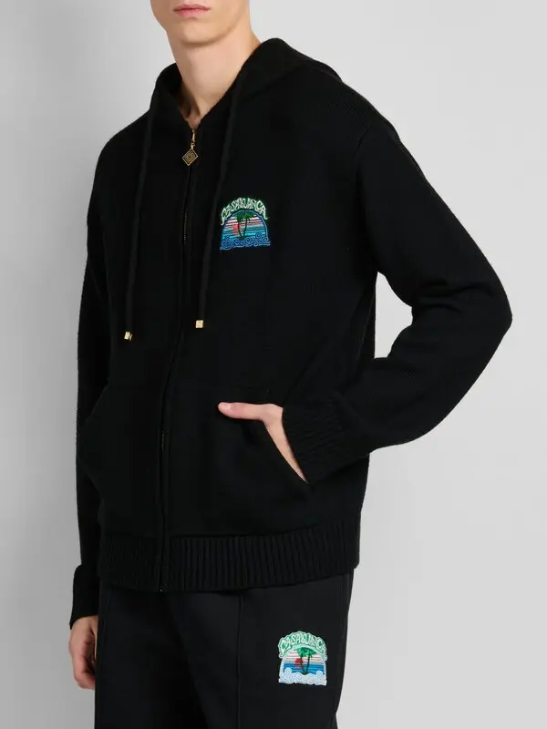 Casablanca Palm Tree Cotton Full-zip Hoodie