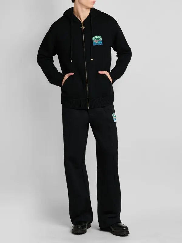 Casablanca Palm Tree Cotton Full-zip Hoodie
