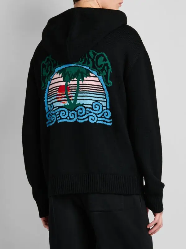 Casablanca Palm Tree Cotton Full-zip Hoodie