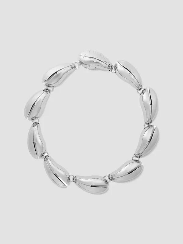 Tory Burch Wave Silvertone Collar Necklace