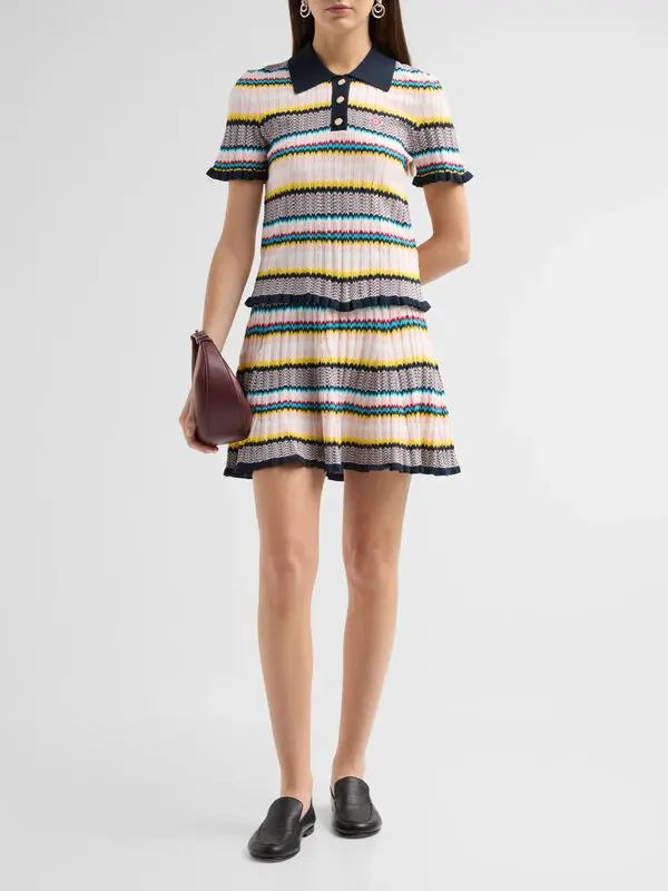 Casablanca Chevron Mini Skirt