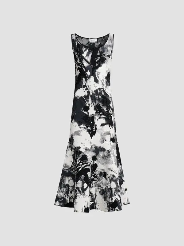Alexander McQueen London Flowers Jacquard Midi-dress