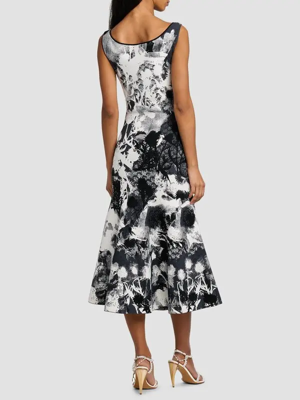 Alexander McQueen London Flowers Jacquard Midi-dress