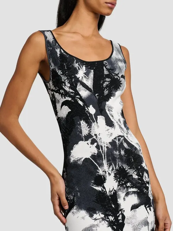 Alexander McQueen London Flowers Jacquard Midi-dress