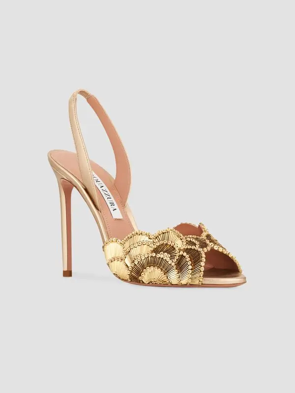 AQUAZZURA Ce Soir Leather Stiletto Sandals