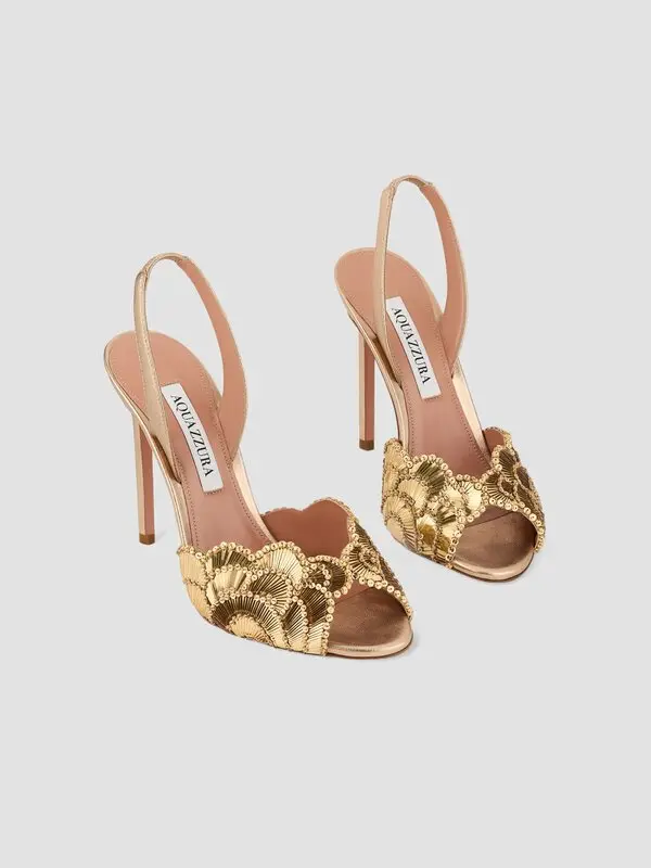 AQUAZZURA Ce Soir Leather Stiletto Sandals