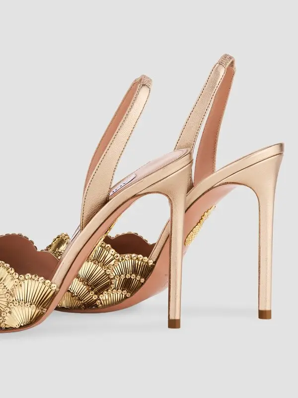 AQUAZZURA Ce Soir Leather Stiletto Sandals
