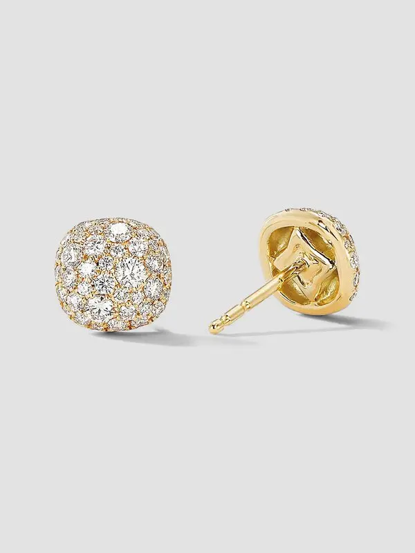David Yurman Cushion Stud Earrings In 18k Yellow Gold