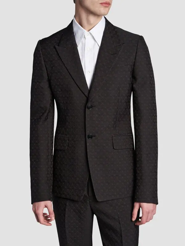 Alexander McQueen Skull Jacquard Single-breasted Jacket