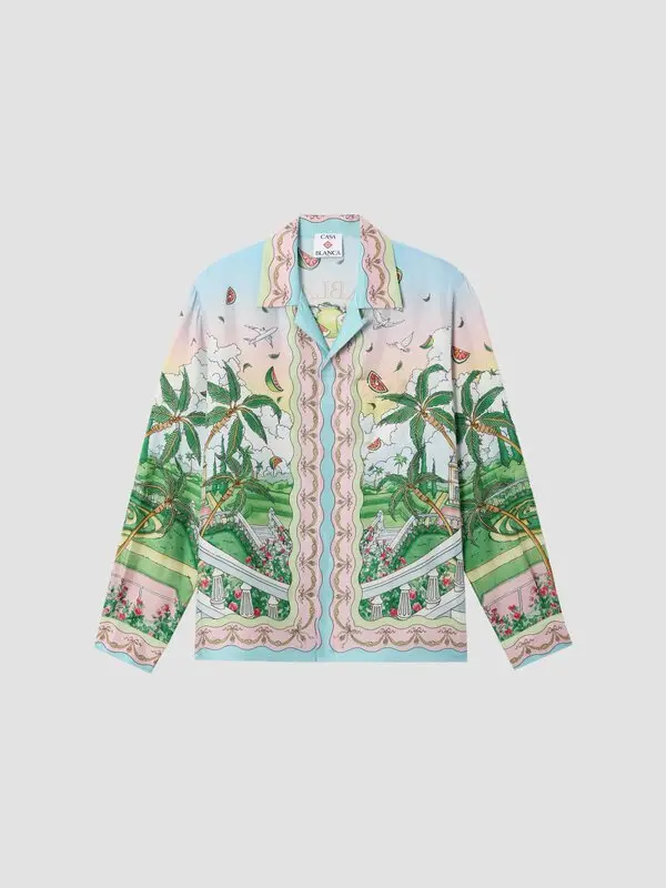 Casablanca X Ladurée Printed Silk Shirt