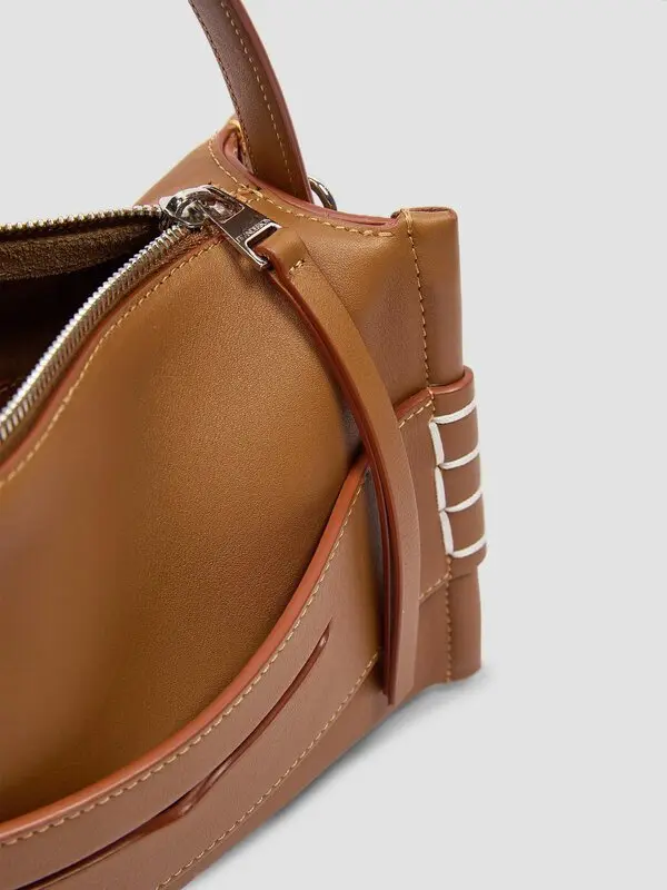 JW Anderson Small Loafer Leather Top Handle Bag - Tan