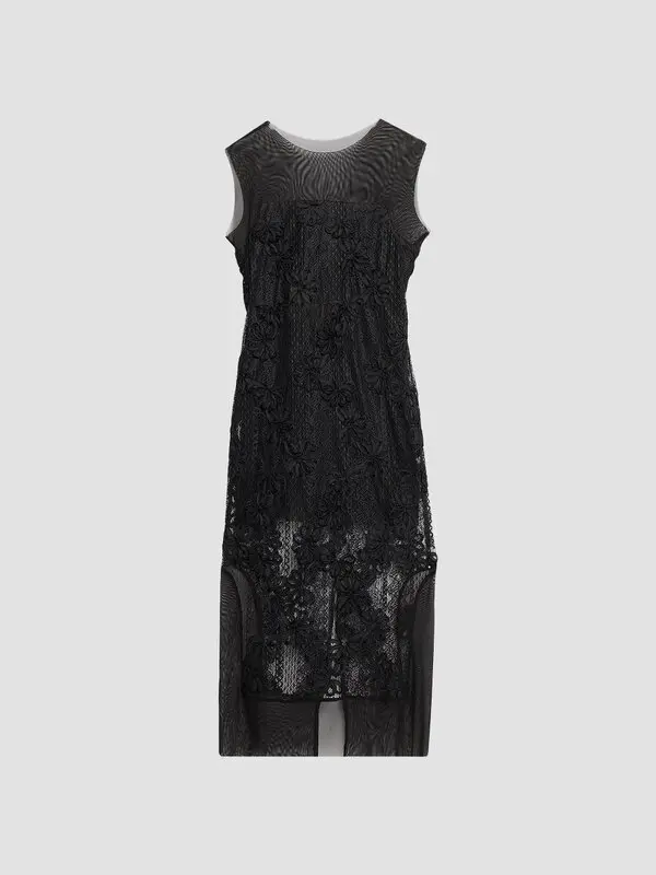 JBQ Cove Floral-lace Sheer-overlay Midi-dress