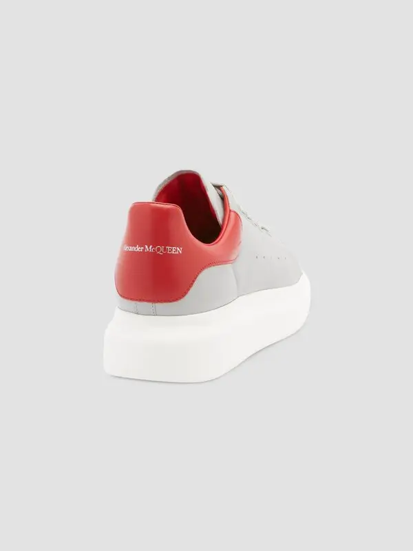 Alexander McQueen Oversized Colorblocked Leather Low-top Sneakers - Grey Flame