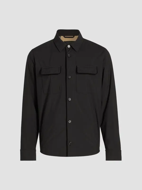 SAKS FIFTH AVENUE Techno Double-pocket Overshirt - Black