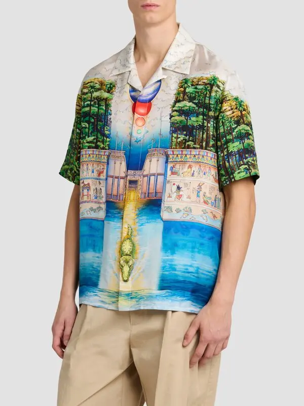 Casablanca Trompe L'oeil Camp Shirt