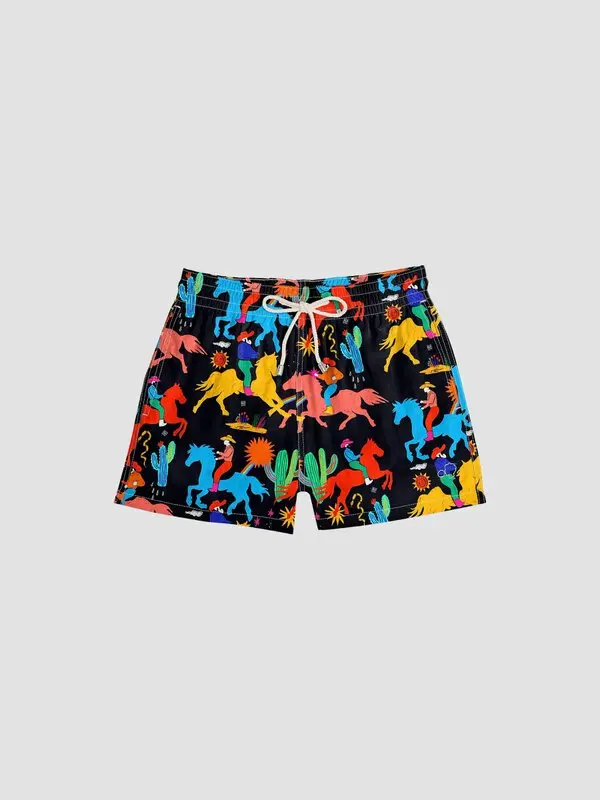 ARRELS BARCELONA Cowboy Printed Drawstring Swim Shorts