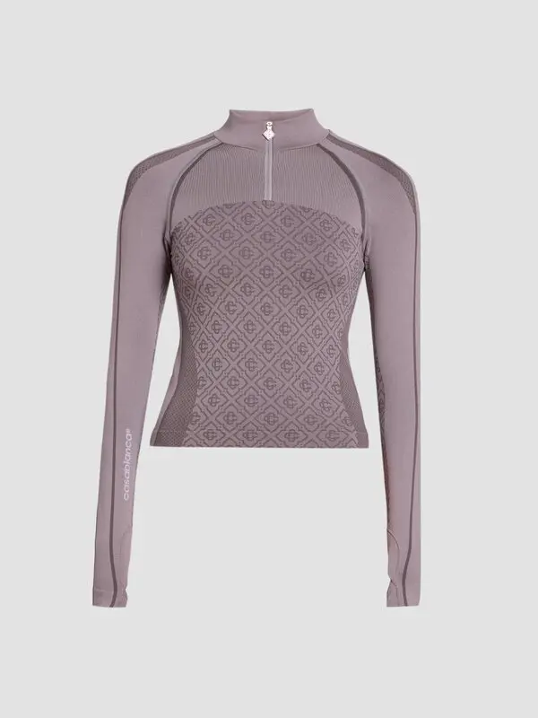 Casablanca Seamless Monogram Zip Top