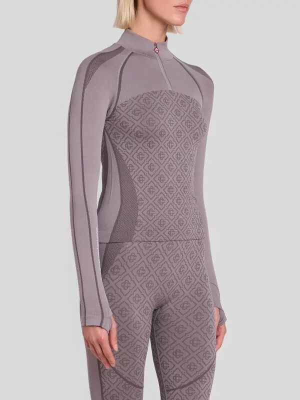 Casablanca Seamless Monogram Zip Top