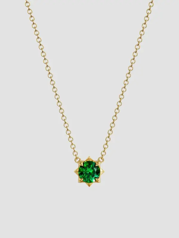 David Yurman Petite Pavé Pendant Necklace In 18k Yellow Gold - Tsavorite