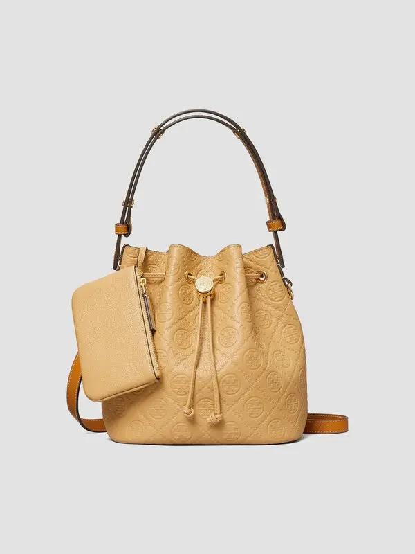 Tory Burch Monogram Leather Bucket Bag