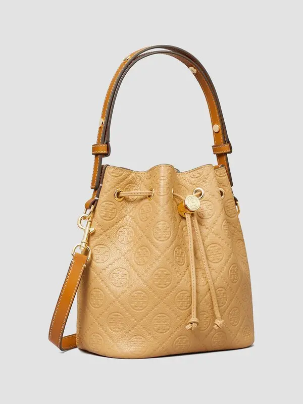 Tory Burch Monogram Leather Bucket Bag