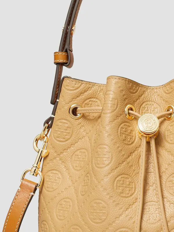 Tory Burch Monogram Leather Bucket Bag