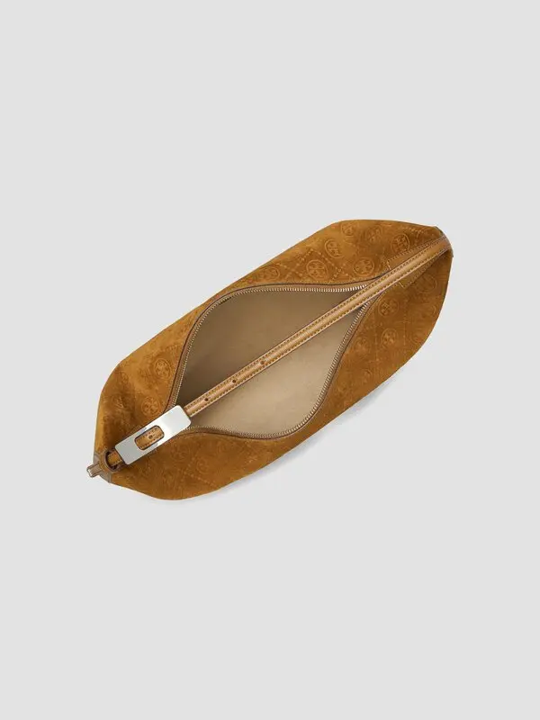 Tory Burch T Monogram Suede Hobo Bag