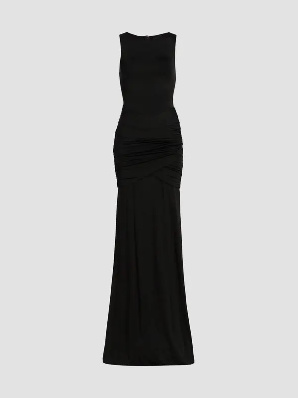 Lapointe Jersey Sleeveless Shirred Gown