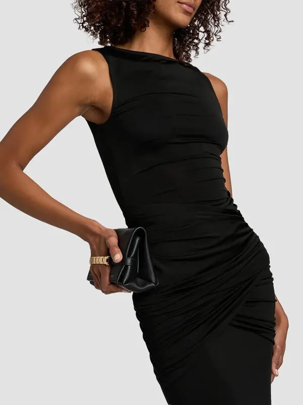 Lapointe Jersey Sleeveless Shirred Gown