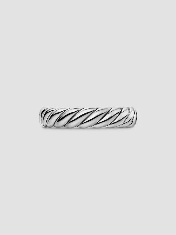 David Yurman Sculpted Cable Band Ring In Sterling 4.6mm