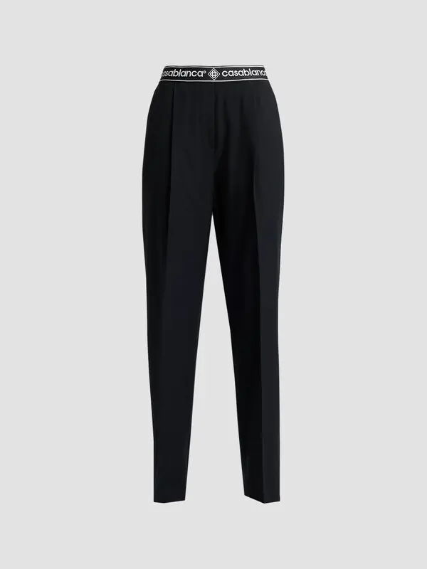 Casablanca Wool Relaxed Trousers - Black