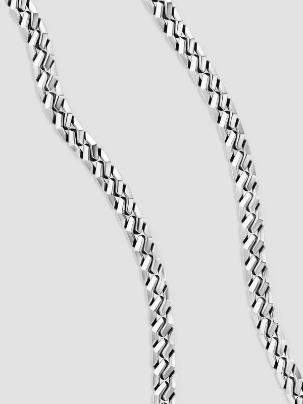 David Yurman Curb Chain Angular Link Necklace In Sterling 8.7mm