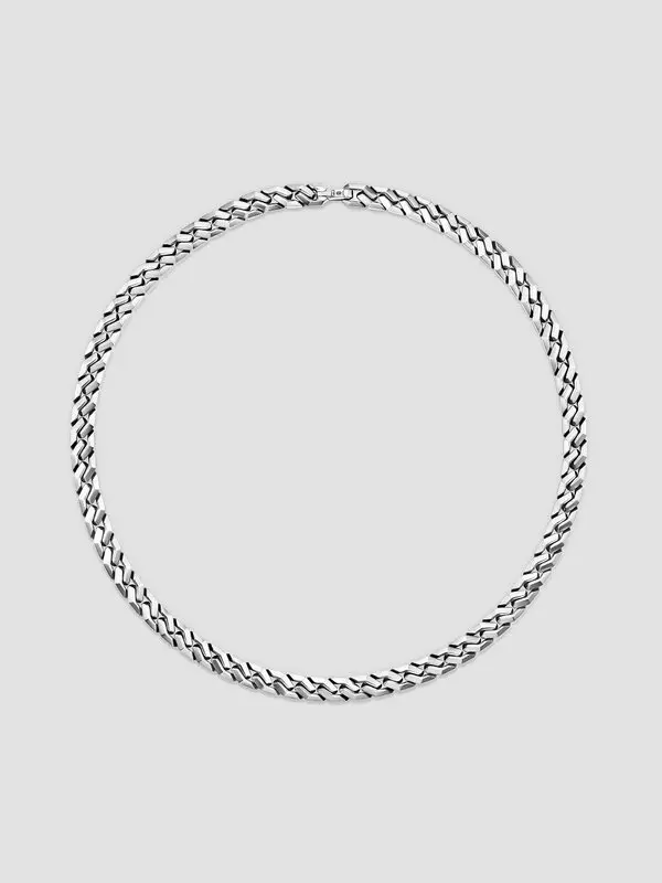 David Yurman Curb Chain Angular Link Necklace In Sterling 8.7mm