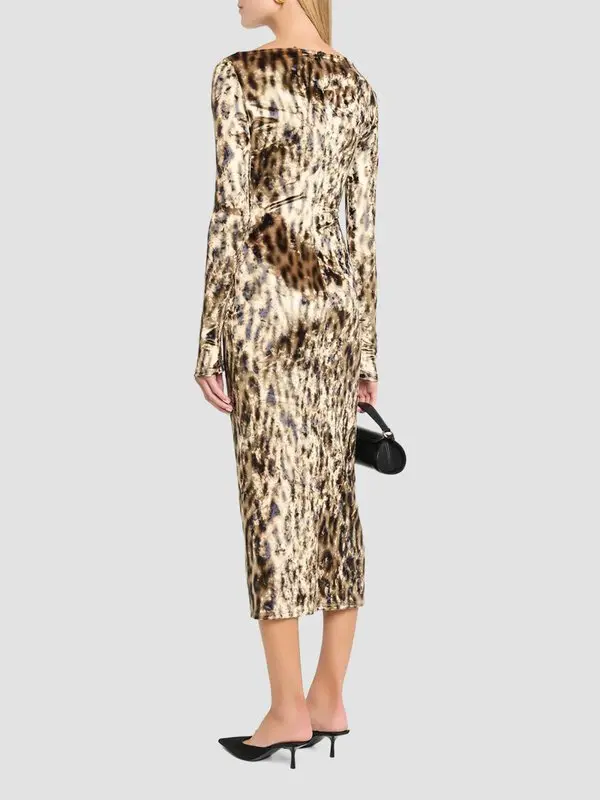 Lapointe Velvet Boatneck Midi Dress