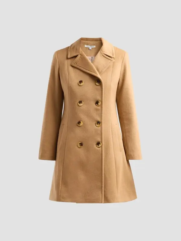 Sofia Cashmere Cashmere Double-breasted Peacoat - Camel