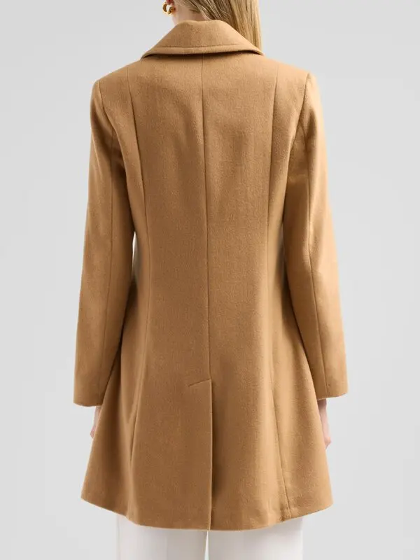 Sofia Cashmere Cashmere Double-breasted Peacoat - Camel
