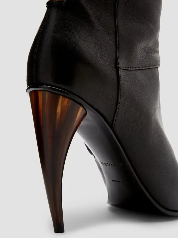Alexander McQueen Horn 105mm Leather Foldover Lace-back Boots