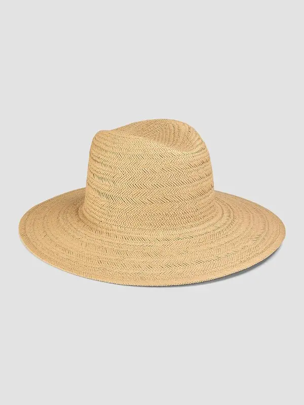 Vince Herringbone Weave Straw Panama Hat