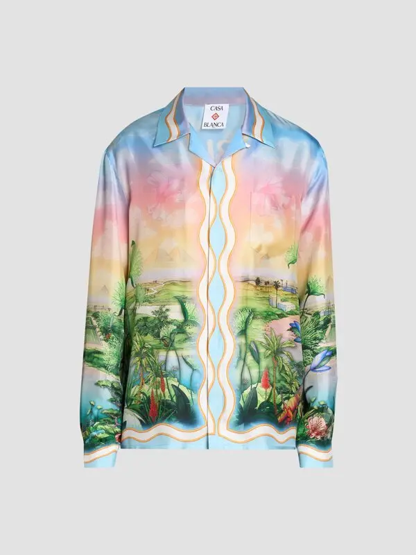Casablanca Silk Long-sleeve Camp Shirt