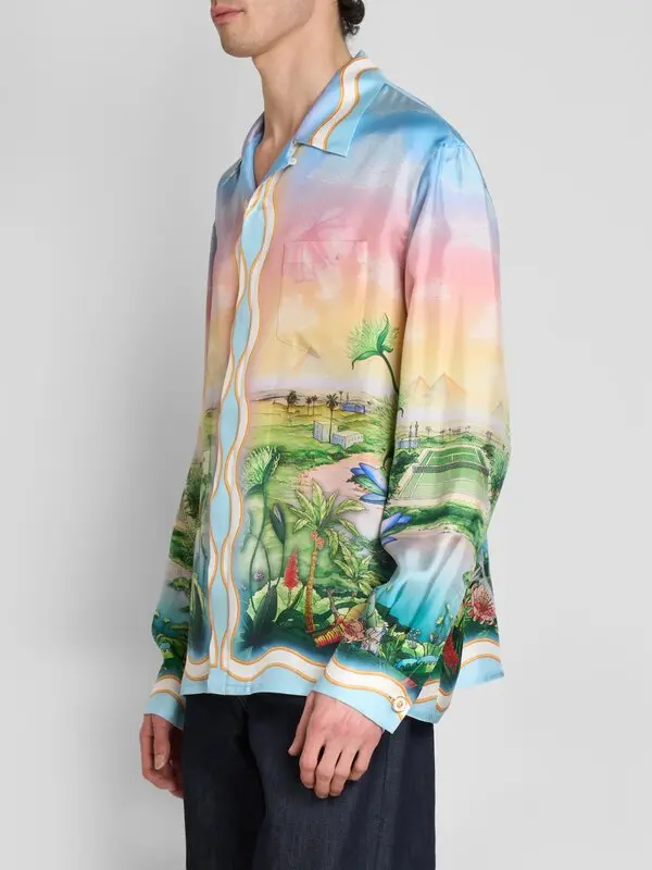 Casablanca Silk Long-sleeve Camp Shirt