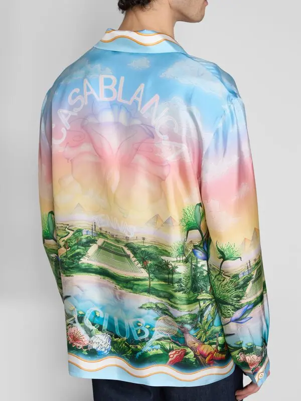 Casablanca Silk Long-sleeve Camp Shirt