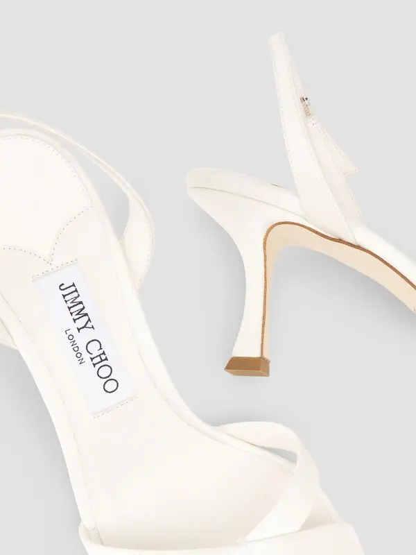 JIMMY CHOO Elsy 70mm Satin Slingback Sandals - Ivory