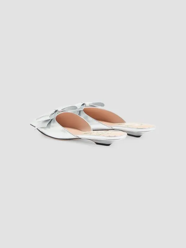 Valentino Garavani Bowow 20mm Mules In Laminated Nappa