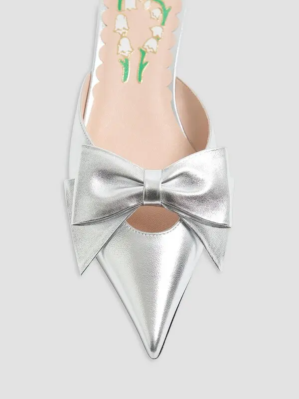 Valentino Garavani Bowow 20mm Mules In Laminated Nappa