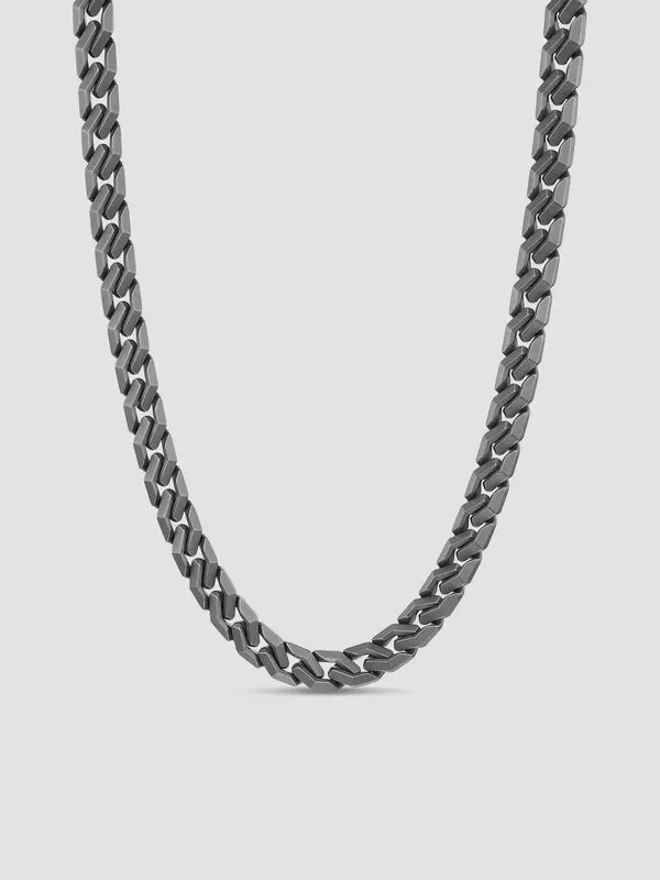 David Yurman Curb Chain Angular Link Necklace In Titanium, 8.7mm