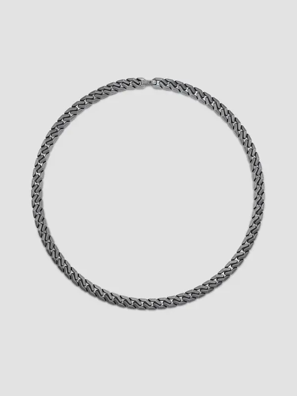 David Yurman Curb Chain Angular Link Necklace In Titanium, 8.7mm