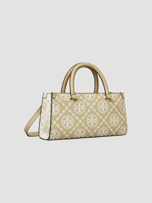 Tory Burch Small T Monogram Embossed Leather Top Handle Bag
