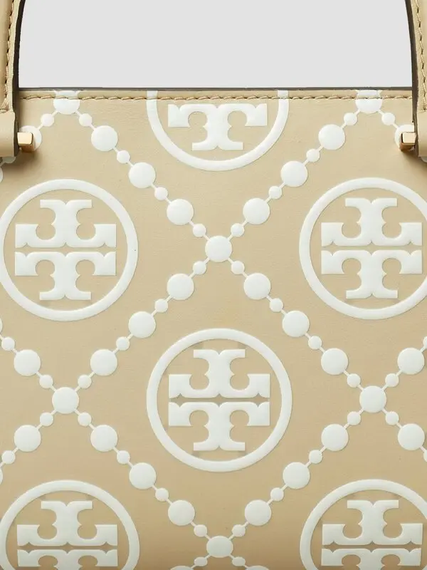Tory Burch Small T Monogram Embossed Leather Top Handle Bag