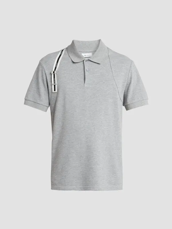 Alexander McQueen Harness Cotton Polo Shirt - Graphite