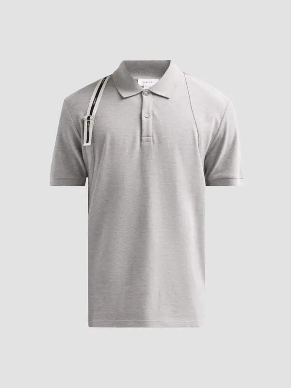 Alexander McQueen Harness Cotton Polo Shirt - Medium Grey